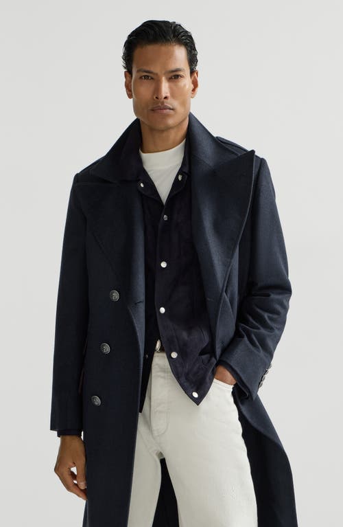 BRUNELLO CUCINELLI Brunello Cucinelli Cashmere Chevron Flannel Double-Breasted Coat